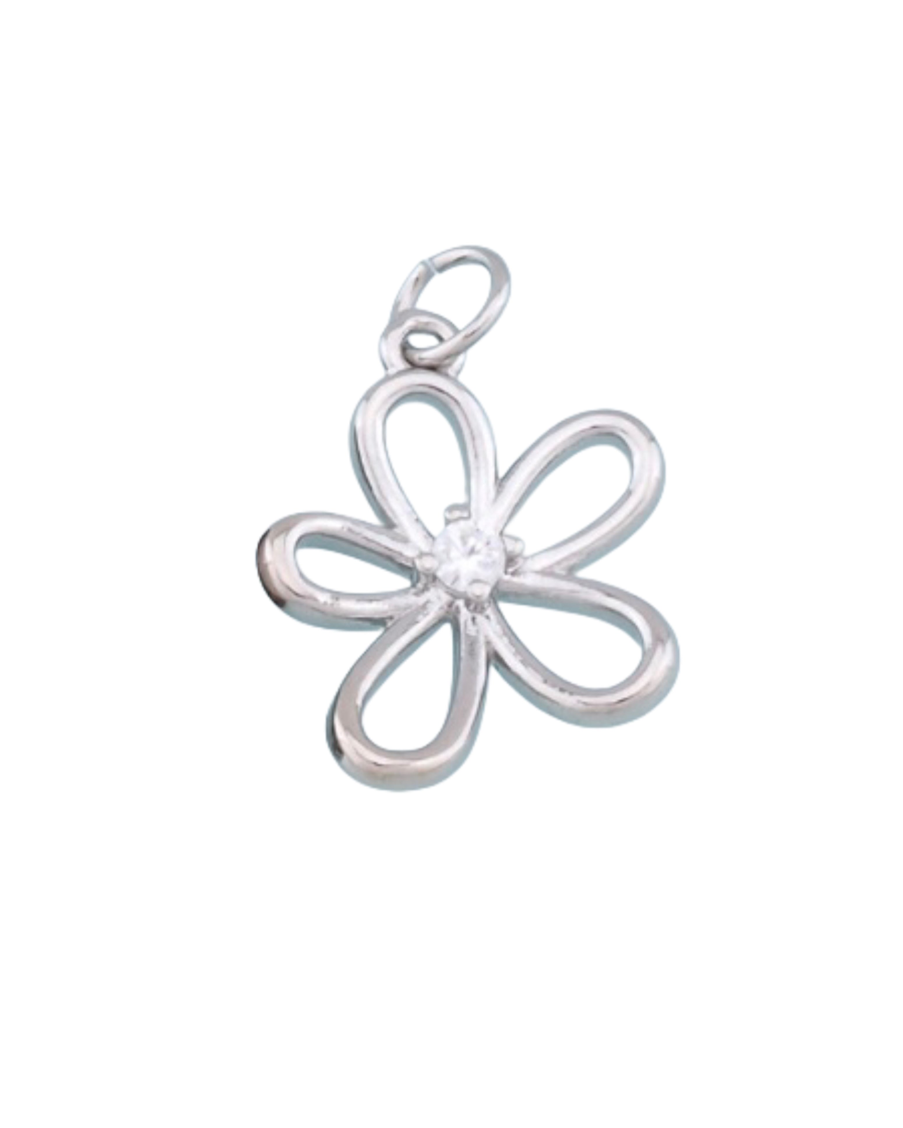 Silver Flower Charm – Glowing Grace