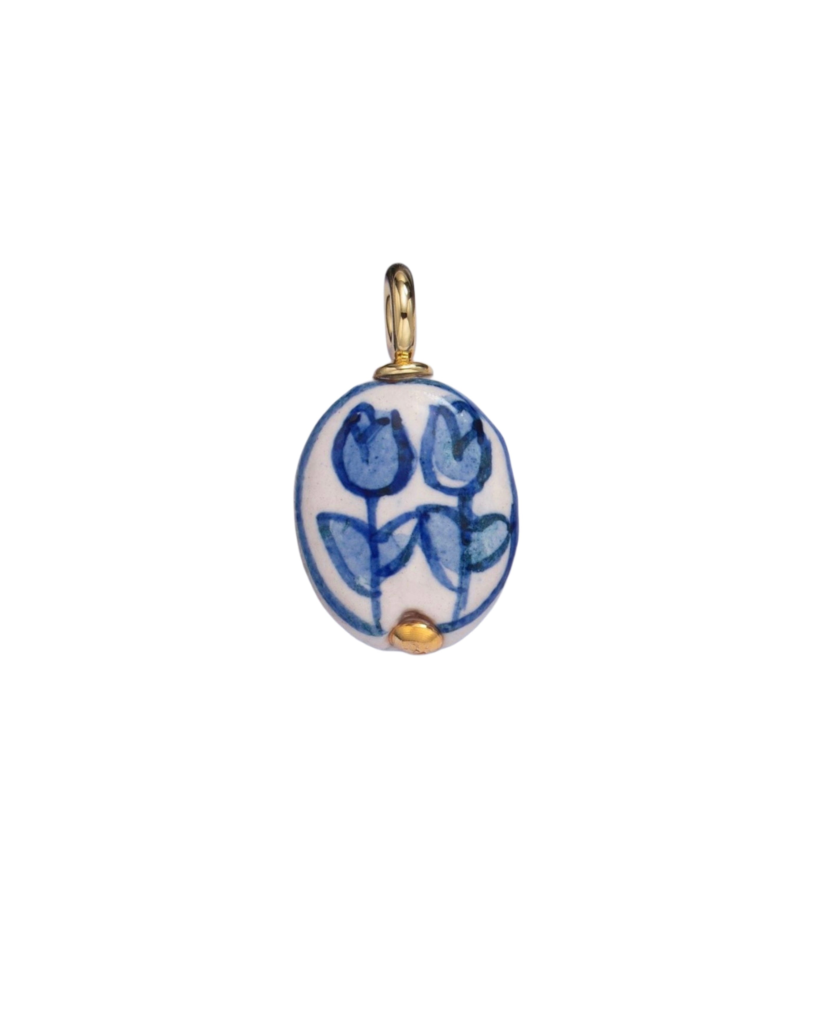 Blue Flower Ceramic Charm – Glowing Grace