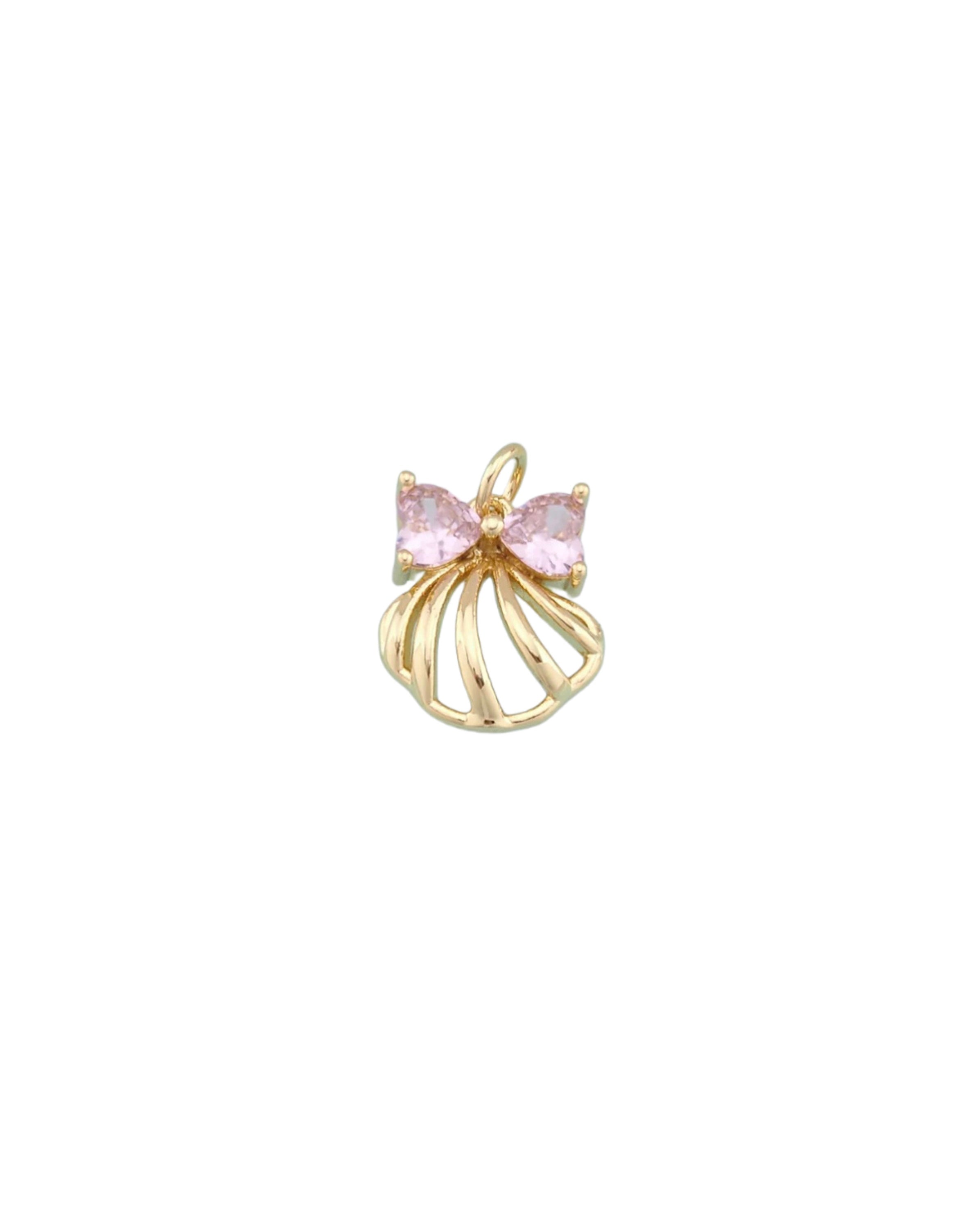 Pink Bow Shell Charm – Glowing Grace
